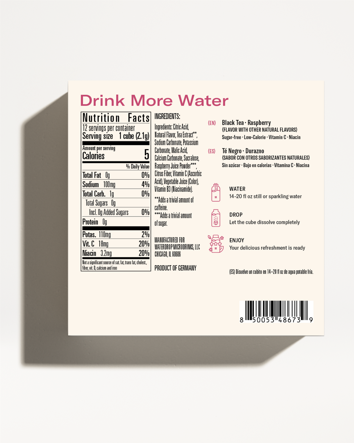 Microdrink ICED TEA RASPBERRY: Order now | waterdrop®